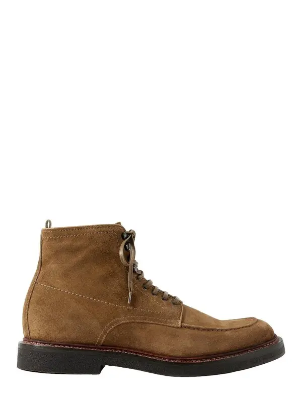 Officine Creative Aston Crepe Suede Boots - Brown