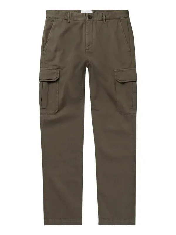 Mr P. Samuel Slim-fit Straight-leg Organic Cotton-twill Cargo Trousers - Green