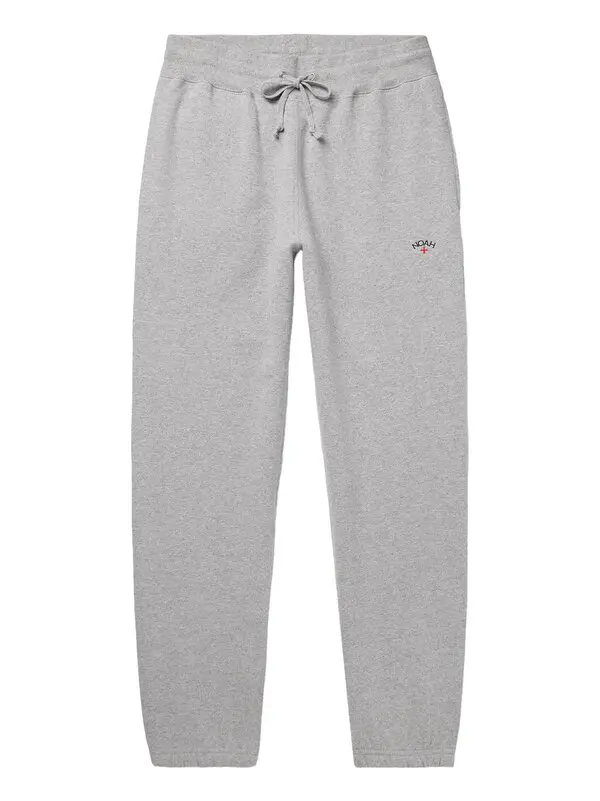 NOAH Core Tapered Logo-embroidered Cotton-jersey Sweatpants - Gray