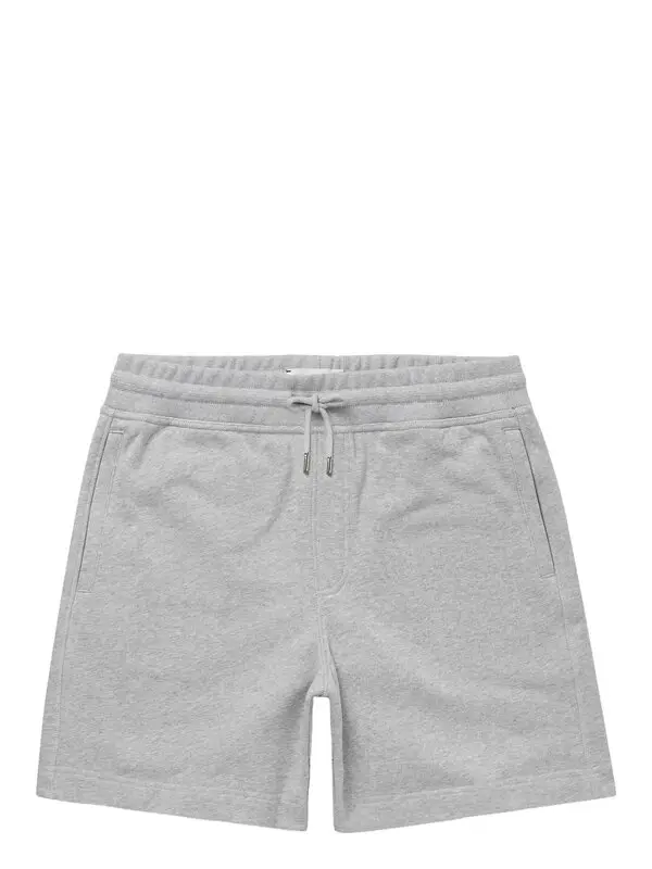 Mr P. Straight-leg Organic Cotton-jersey Drawstring Shorts - Gray