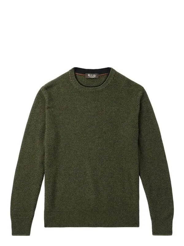 Loro Piana Varallo Honeycomb-knit Baby Cashmere Sweater - Green