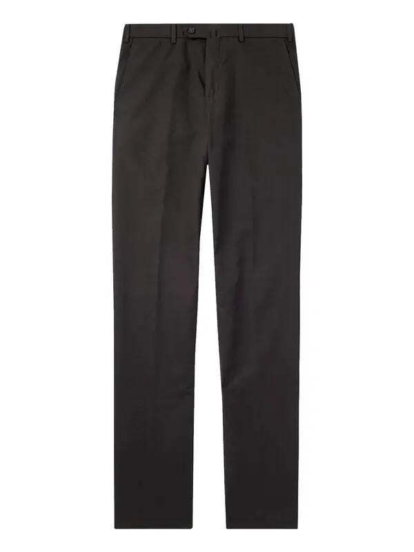 Loro Piana Carlo Hyannis Tapered Cotton-blend Trousers - Brown