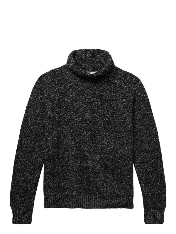 Inis Meáin Organic Cashmere Rollneck Sweater - Black