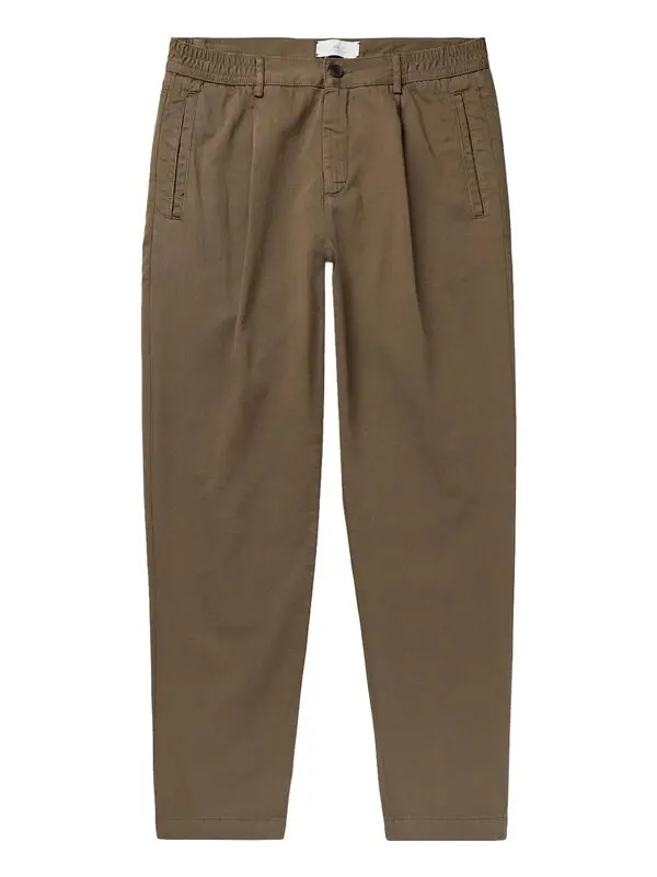 Mr P. James Pleated Tapered Trousers - Green