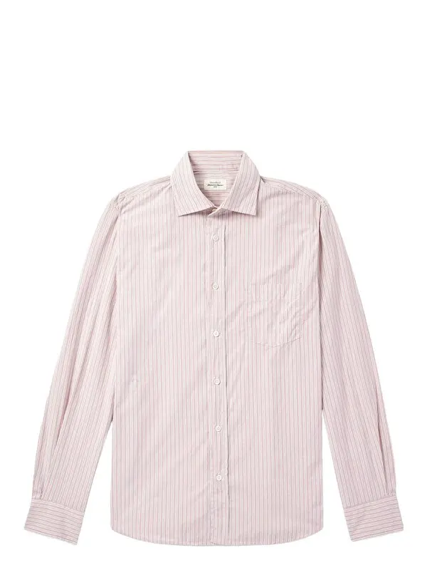 Hartford Paul Striped Cotton-poplin Shirt - Pink