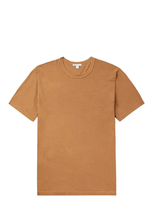 JAMES PERSE Combed Cotton-jersey T-shirt - Brown