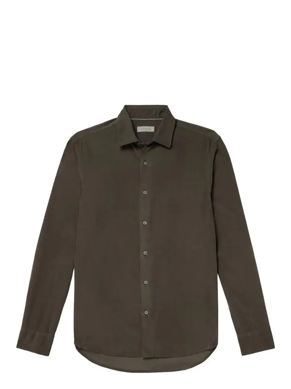 Canali Cotton-corduroy Shirt - Brown