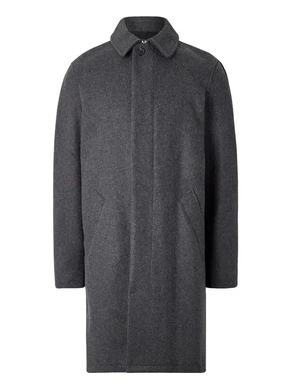 A.p.c. Auster Brushed Wool-blend Coat - Gray