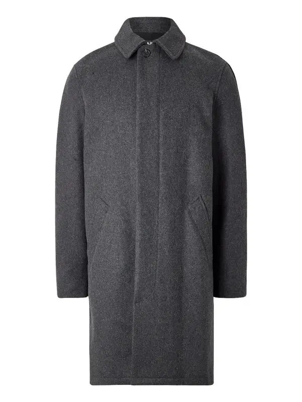 A.p.c. Auster Brushed Wool-blend Coat - Gray