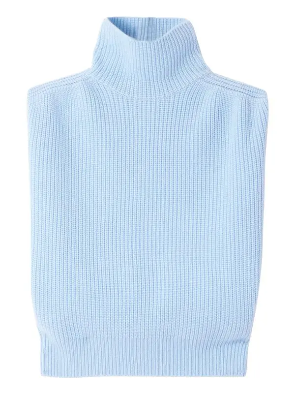 Sasuphi Ribbed Cashmere Turtleneck Vest - Blue