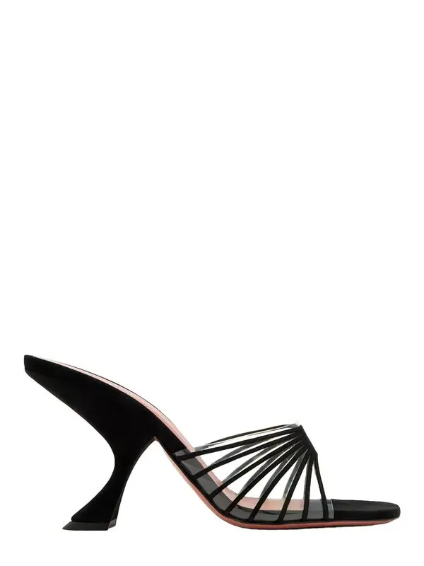 Amina Muaddi 90mm Mookie Sculpted-heel Sandals - Black
