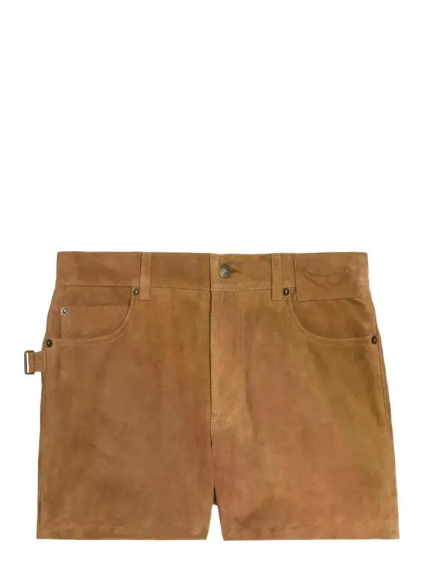 Zadig&Voltaire Buckle-fastening Suede Shorts - Brown