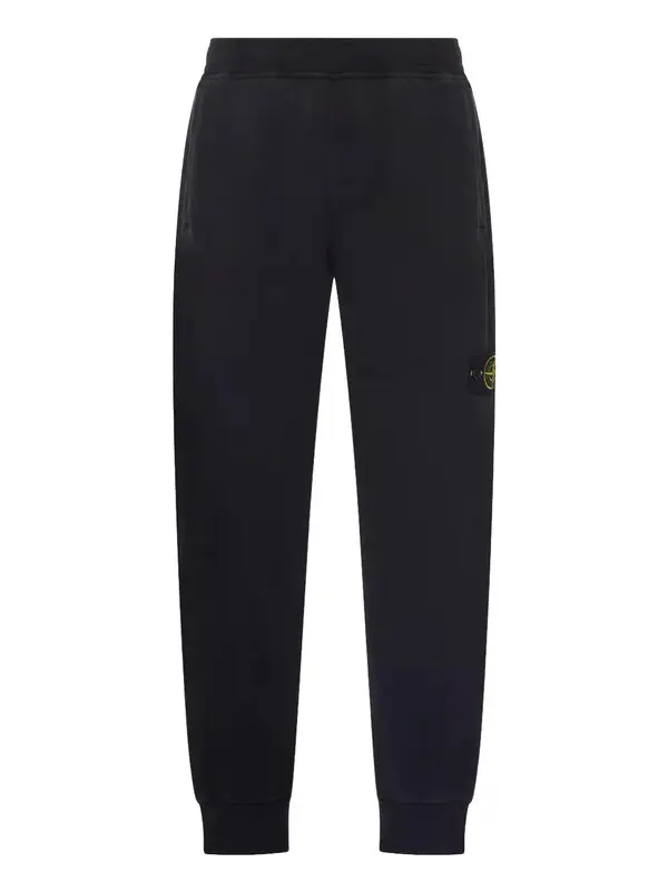 Stone Island Compass-logo Cotton Track Pants - Black