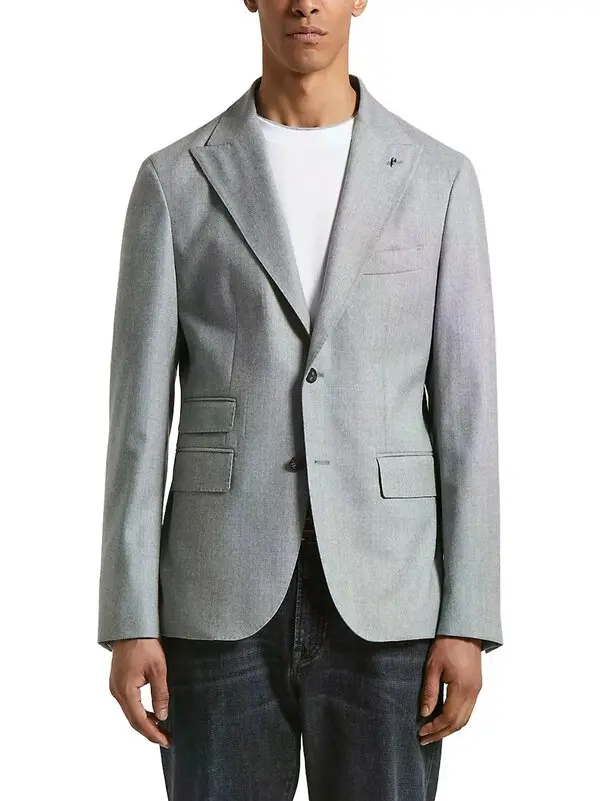 Peserico Flap-pocket Single-breasted Blazer - Grey
