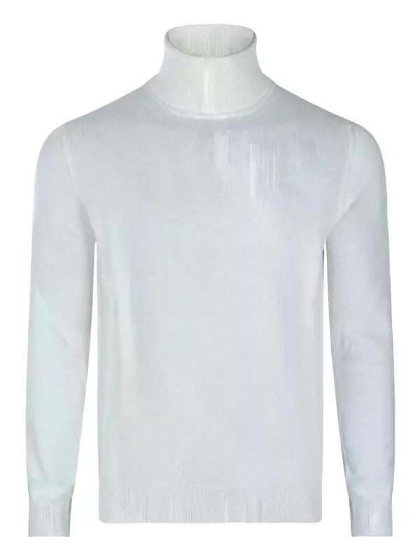 Malo Turtleneck Ribbed Sweater - White