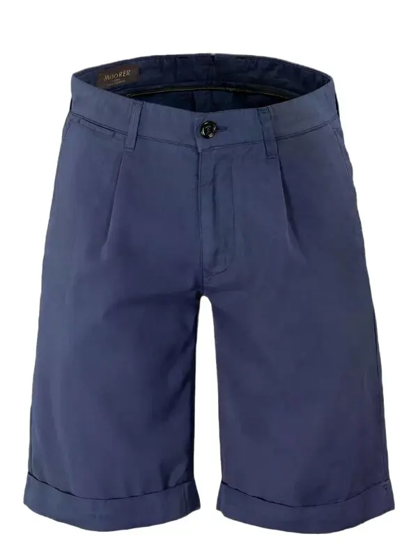 MOORER Tailored Pleated Shorts - Blue