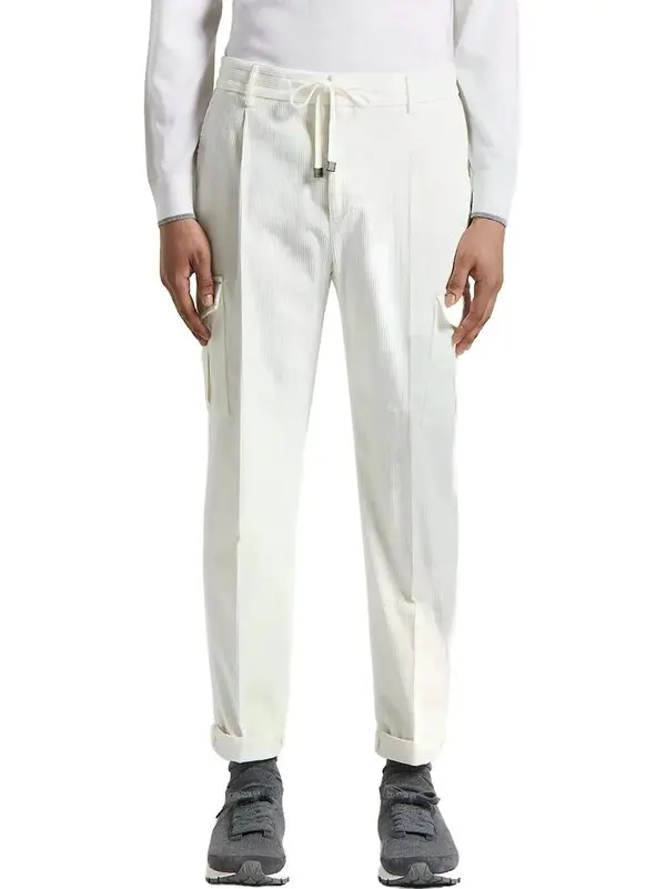 Peserico Pleated Cargo Trousers - White