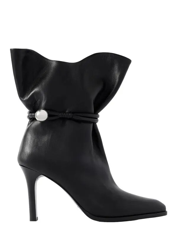 Isabel Marant Loya Embellished Leather Ankle Boots - Black