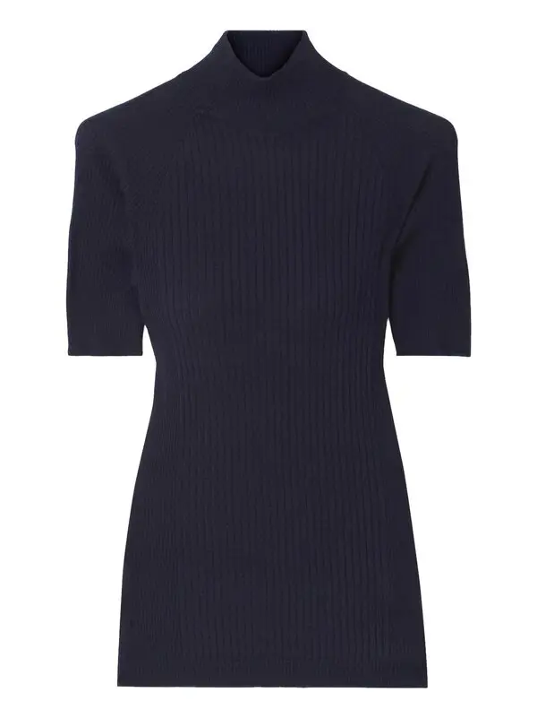Sasuphi Ribbed-knit Cashmere And Silk-blend Sweater - Blue
