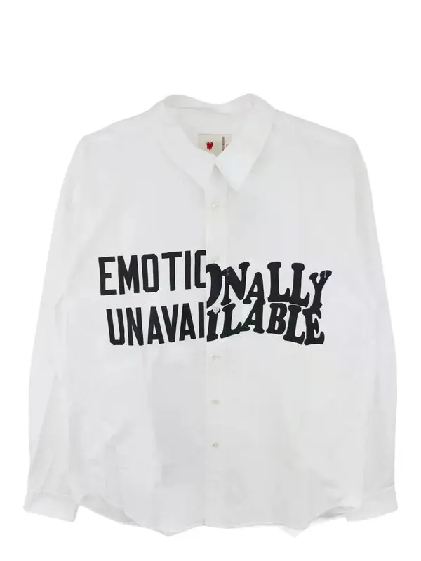 EMOTIONALLY UNAVAILABLE Logo-print Shirt - White