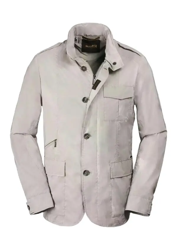 MOORER Porto Buttoned-up Jacket - Neutrals