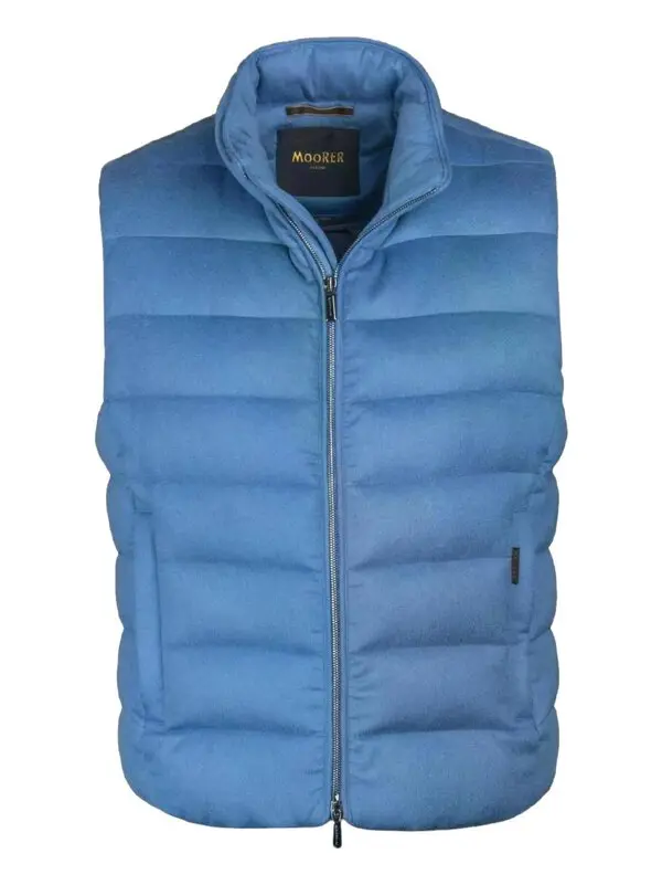 MOORER Oliver Quilted Gilet - Blue