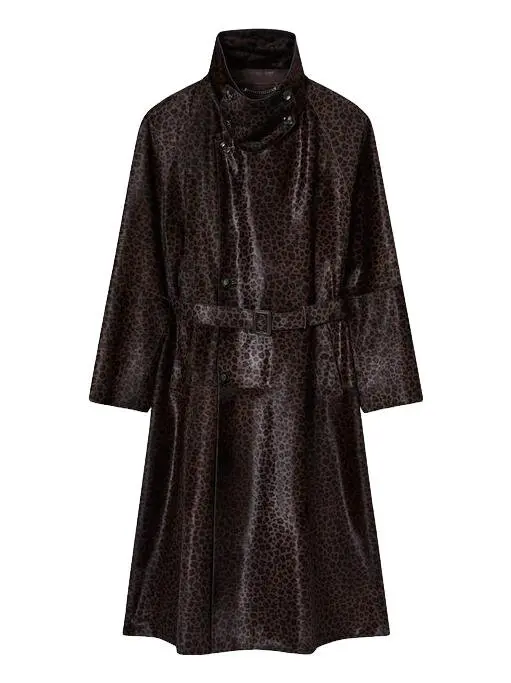 Emporio Armani Animal-print Pony Hair Trench Coat - Animal Print