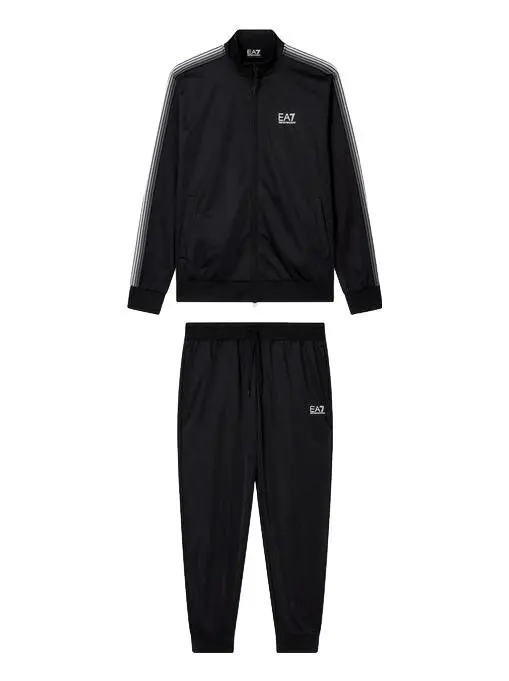 Emporio Armani Asv 7 Lines Tracksuit In Recycled Technical Fabric - Black