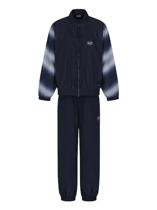 Emporio Armani Tennis Pro Tracksuit In Ventus7 Technical Fabric With Print - Navy