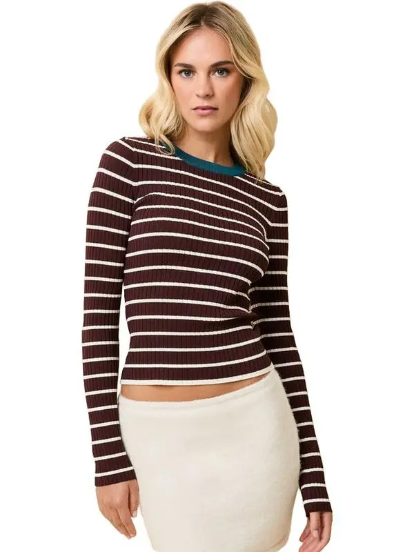 Solid & Striped Dora Ribbed Knit Top - Brown