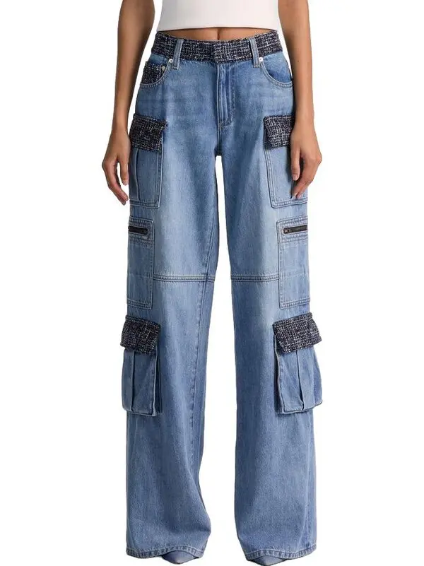 Alice + Olivia Cay Cargo Jean - Denim