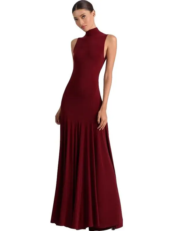 Alice + Olivia Augusta Open Back Maxi Dress - Burgundy