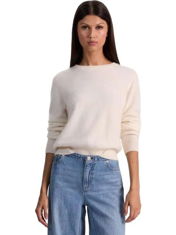 Alice + Olivia Carolee Cashmere Pullover - Neutral / White