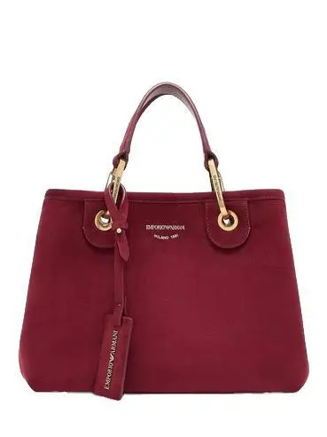 Emporio Armani Faux Suede Small Myea Shopper Bag - Red