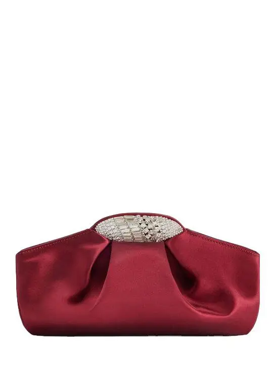 GIUSEPPE ZANOTTI Silk Clutch With Jewel Accessory - Natural