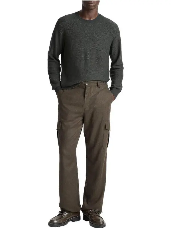 Vince Louie Relaxed Wool-blend Flannel Cargo Pant - Natural