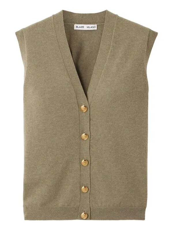 BLAZÉ MILANO Highland Wool And Cashmere-blend Vest - Neutrals