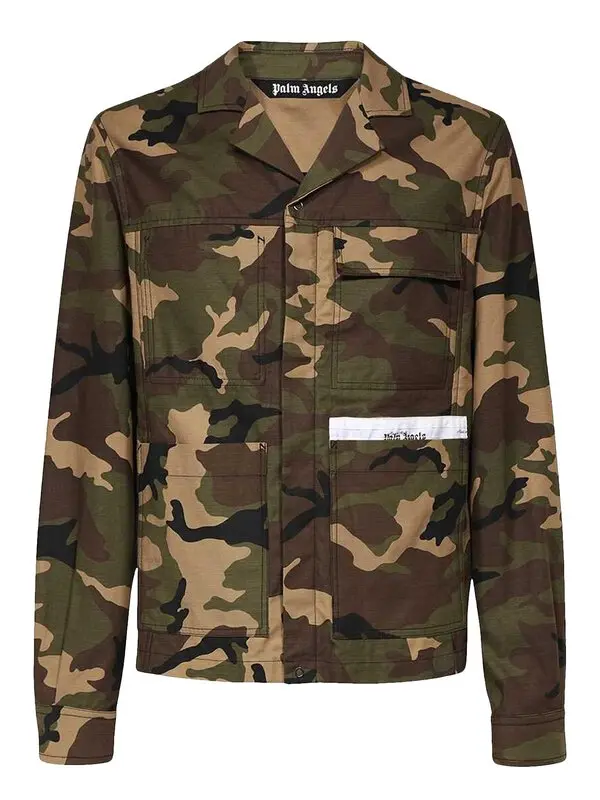 Palm Angels Sartorial Tape Camo Work Jacket - Green