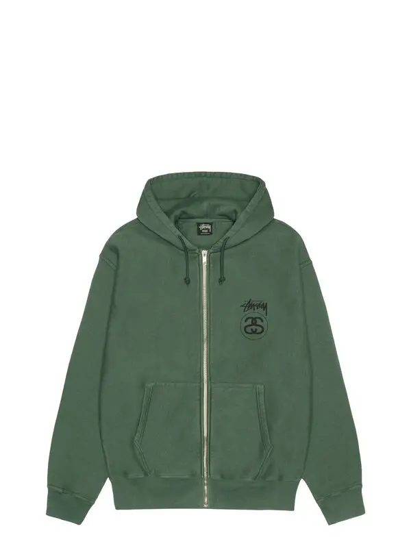 StÜssy Stock Link Zip Hoodie - Green