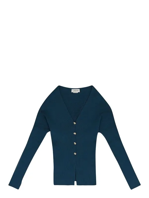 LANVIN Open Shoulder Cardigan - Blue