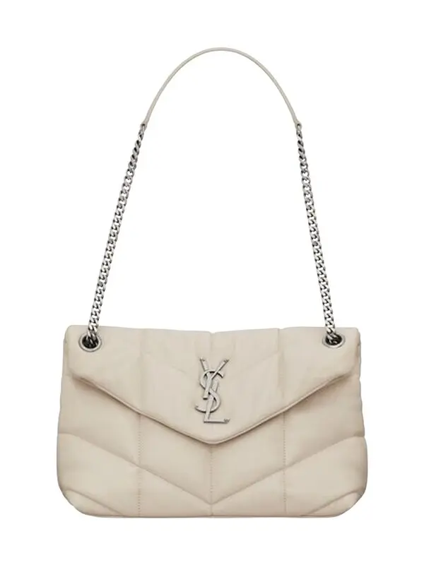 Saint Laurent Loulou Puffer Shoulder Bag - Cream