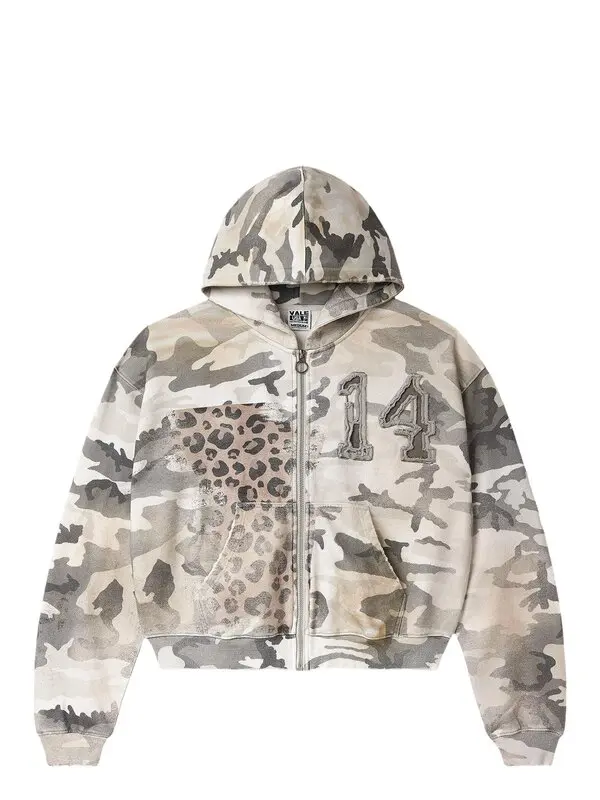 VALE FOREVER Camo Zip Up - White