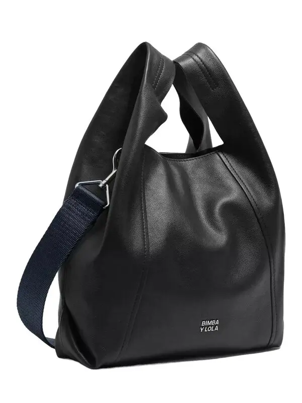 Bimba Y Lola Medium Leather Tote Bag - Black