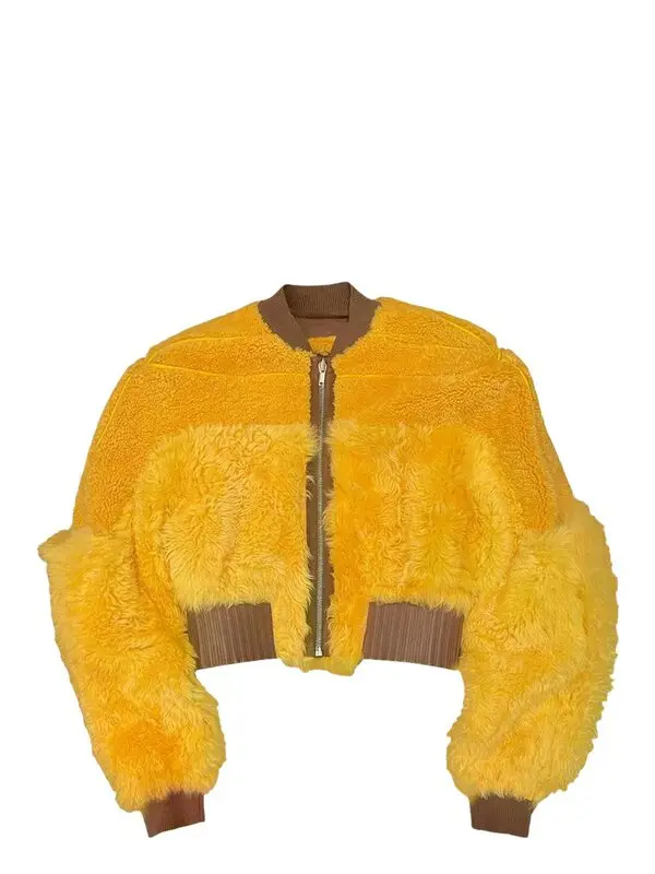 Rick Owens Shearling Bomber Jacket - Yellow