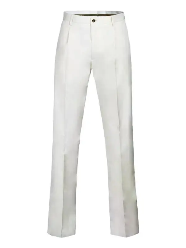 MOORER Pleated Straight-leg Trousers - White