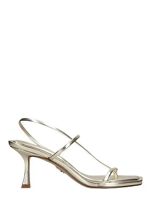 Steve Madden Locke Faux-leather Heeled Sandals - Champagne