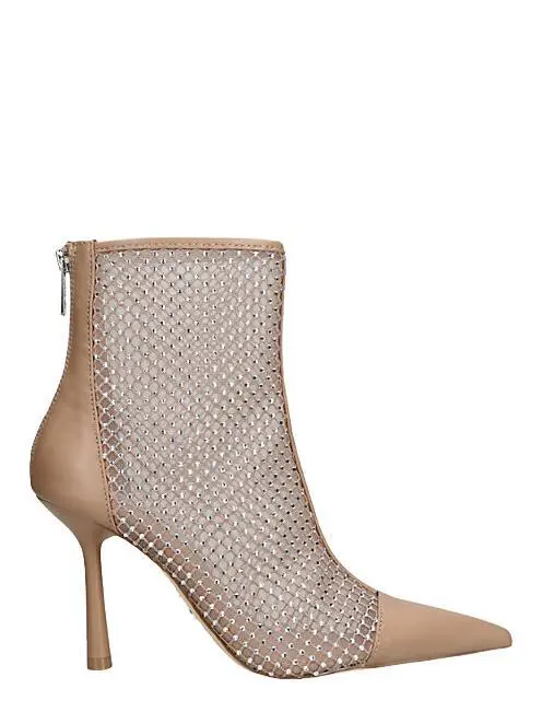Steve Madden Arlette Mesh Heeled Ankle Boots - Beige