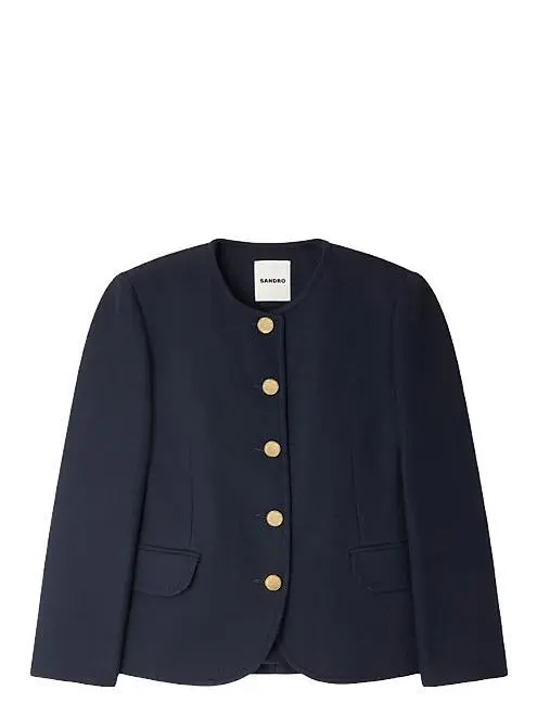 Sandro Regular-fit Woven Jacket - Navy Blue