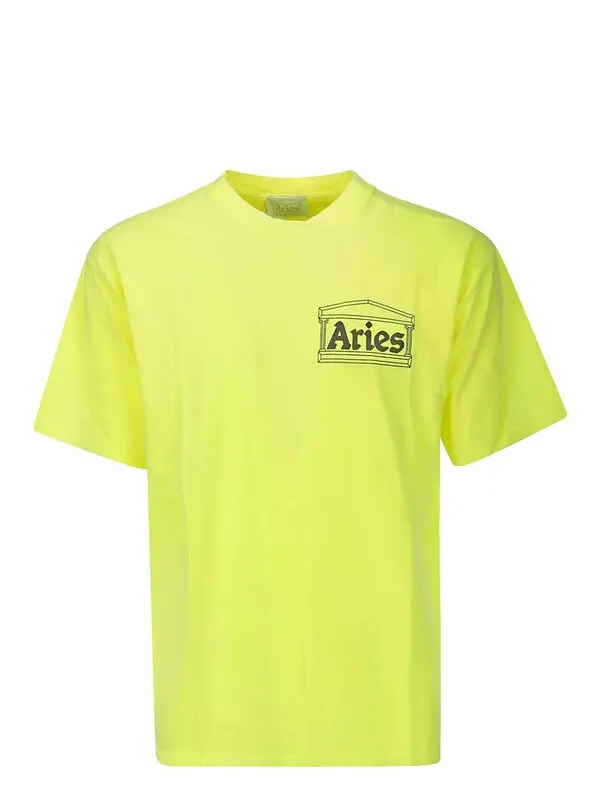 Aries Logo-print Cotton T-shirt - Yellow