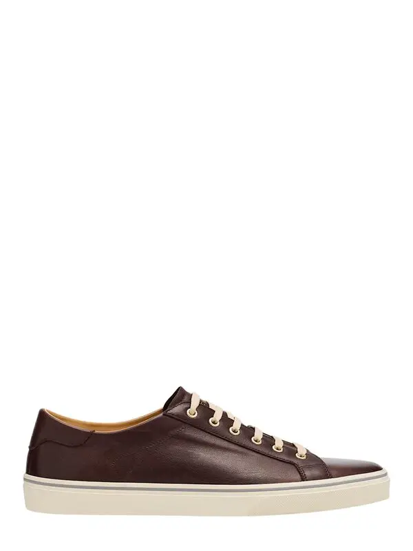 Brunello Cucinelli Vulcanized-sole Leather Low-top Sneakers - Brown